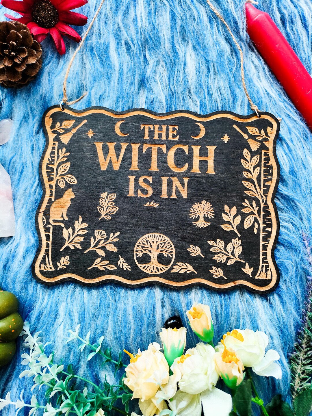 The Witch is in Sign, Wooden Witchy Wall Decor, Magic Gothic Halloween ...