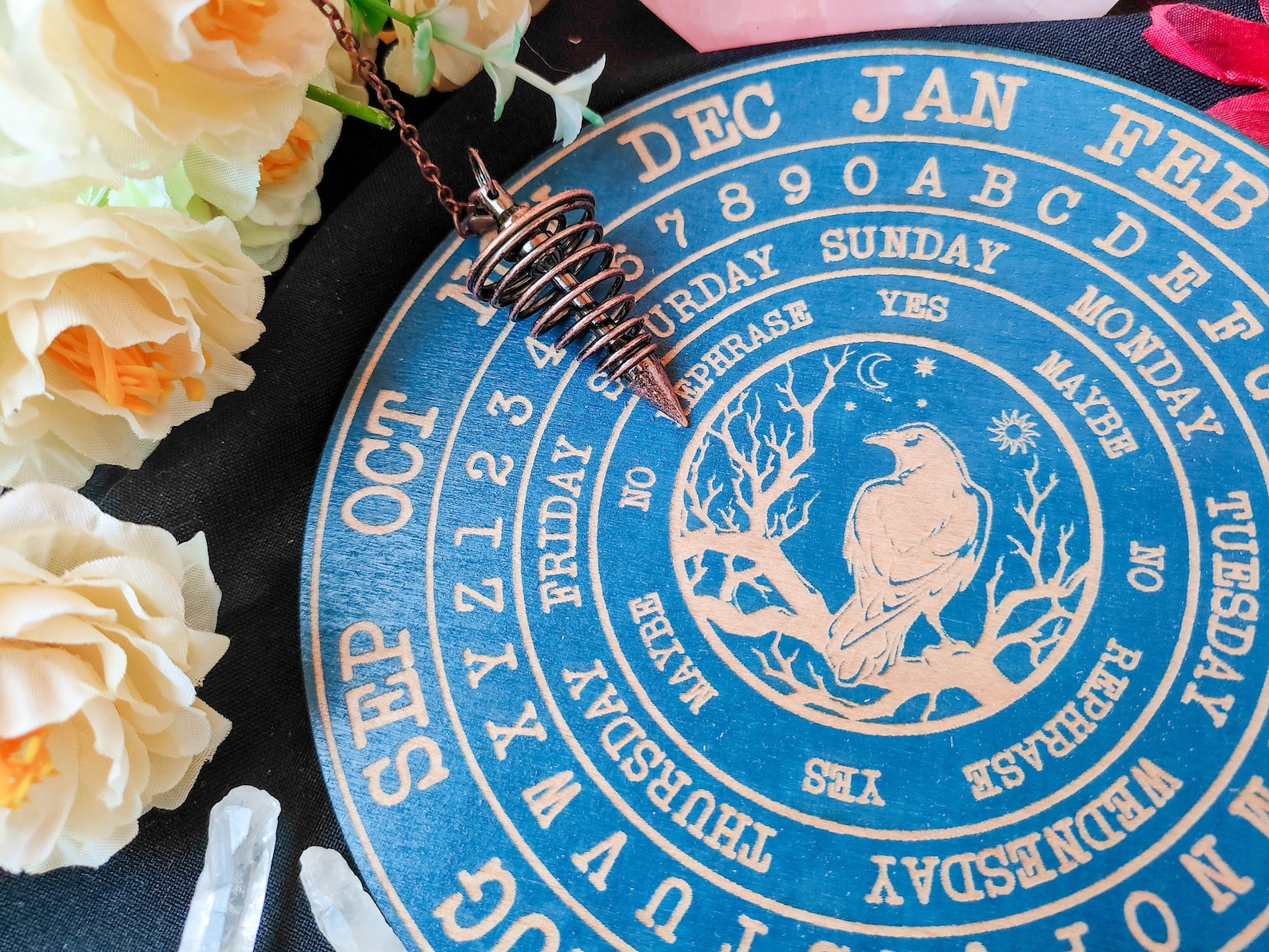 Wooden Pendulum Board and Spirit Boarf for Answers With Crow - Etsy