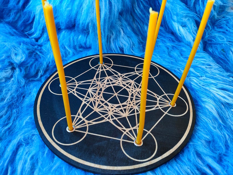 Altar Tile With Metatron's Cube, Altar With Candle Holder, Chakras ...