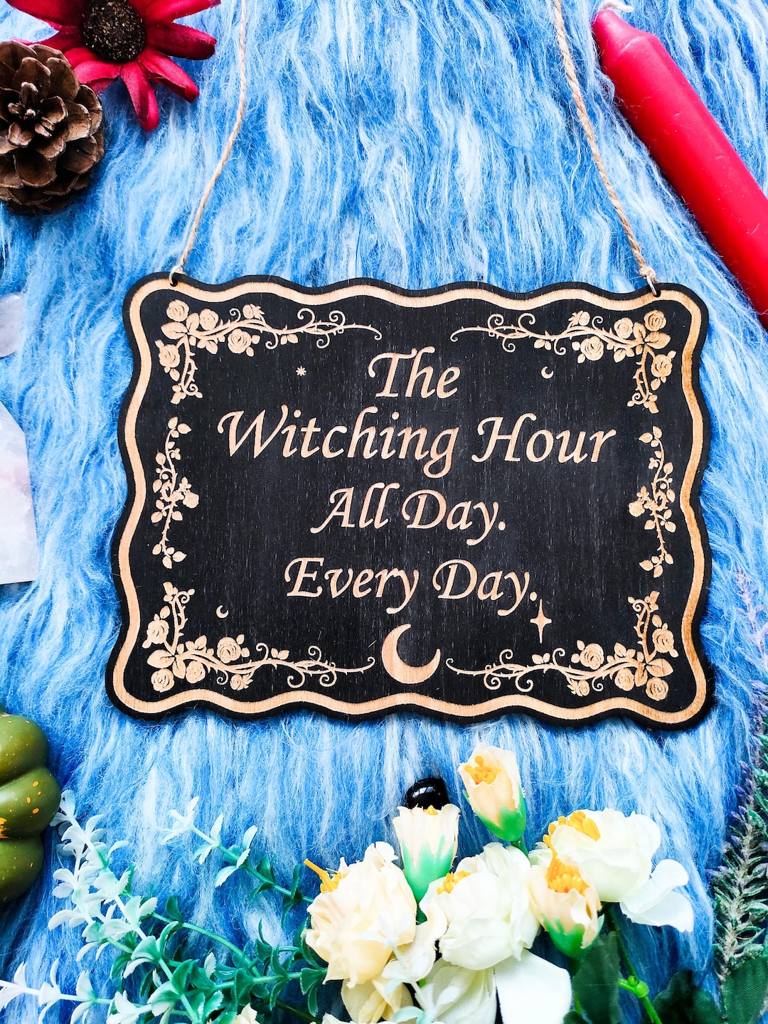 The Witching Hour All Day is in Sign, Wooden Witchy Wall Decor, Magic ...