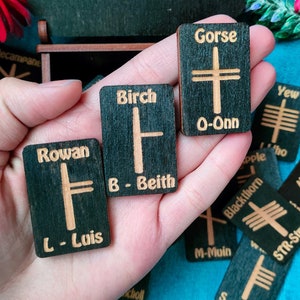 25 Ogham Runes With Box, Ogham Stave Set, Ancient Irish Alphabet ...