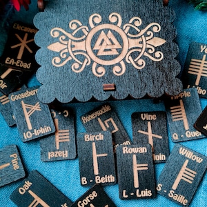 25 Ogham Runes With Box, Ogham Stave Set, Ancient Irish Alphabet ...