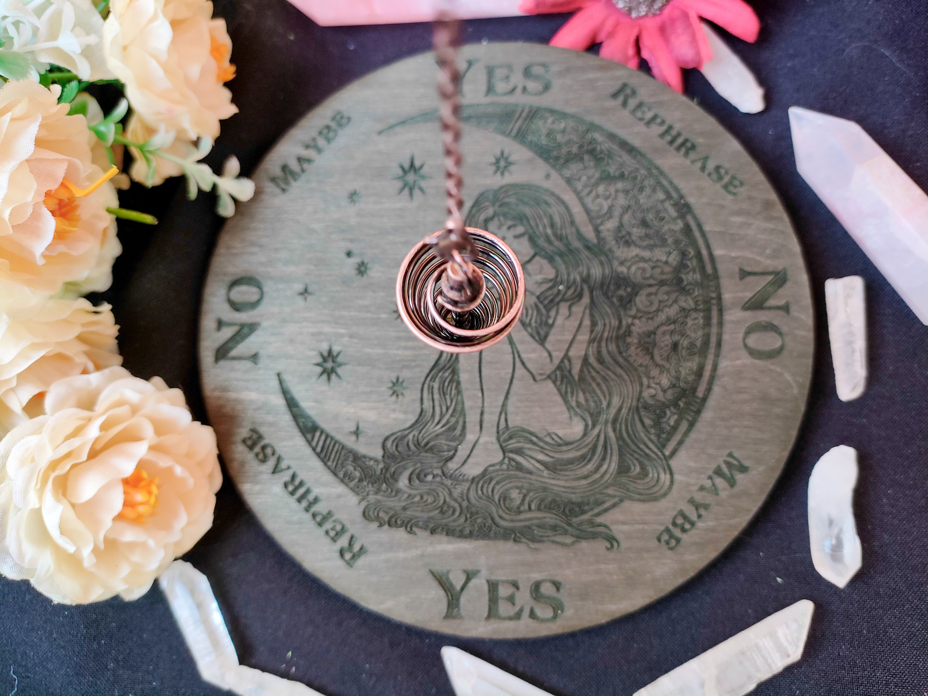 Wooden Pendulum Board With Girl for Answers Divination Tools - Etsy