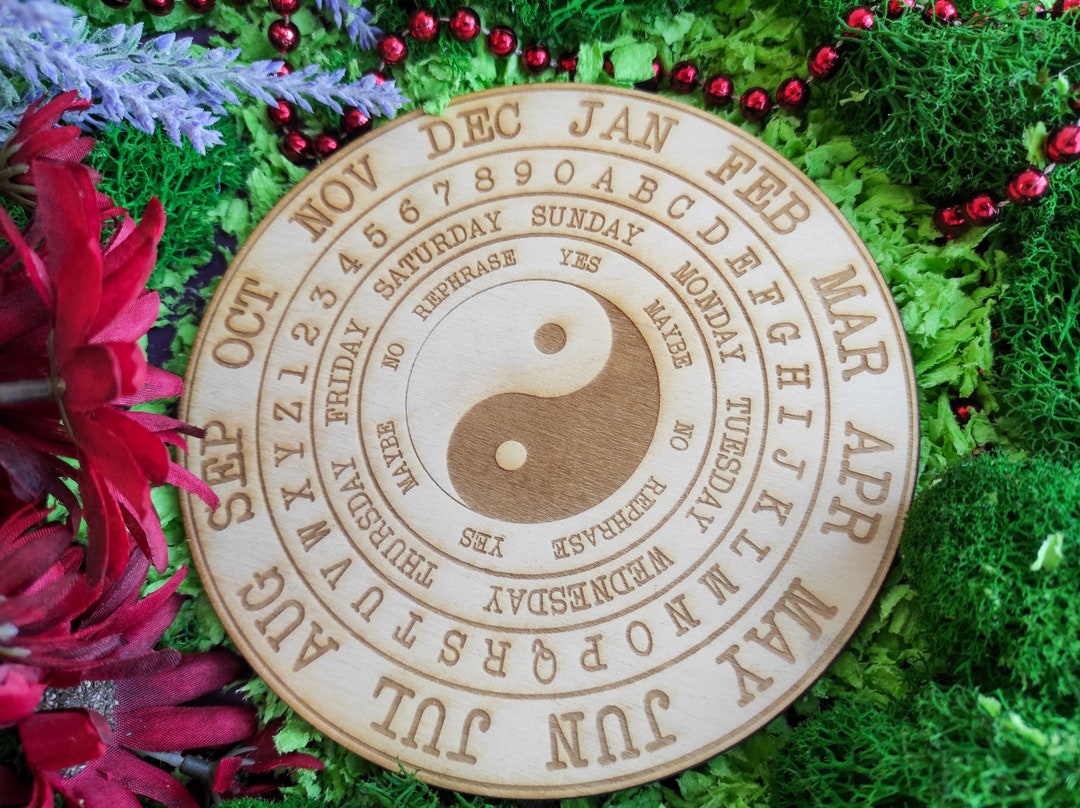 Wooden Pendulum Board With Yin Yang, Meditation Spirit Board, Crystal ...