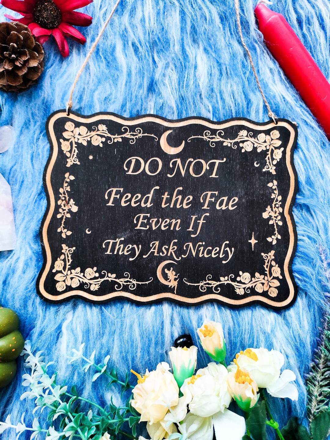 Funny Witchy Door Sign - Do Not Feed the Fae Sign, Wooden Witchy Wall ...