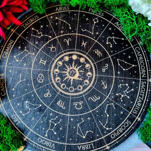 Zodiac Wheel Board for Magic Ritual, Astrology Guide, Functional Zodiac ...