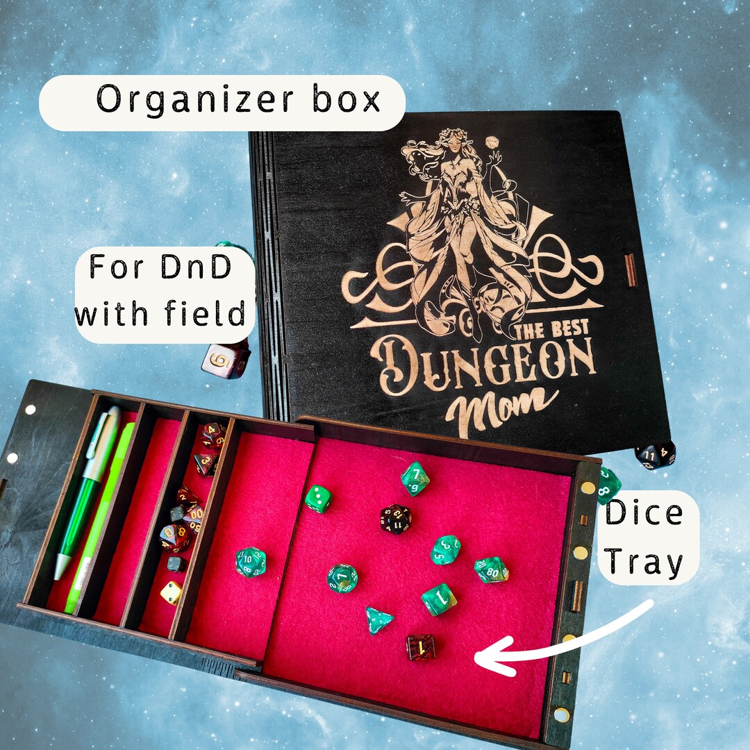 Personalized Dice Box With Dice Rolling Tray for Dnd dungeon Mom ...