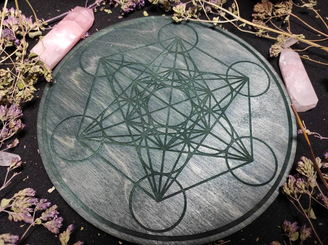 Metatron's Cube, Wood Chakras Crystal Grid, Sacred Geometry, Altar ...