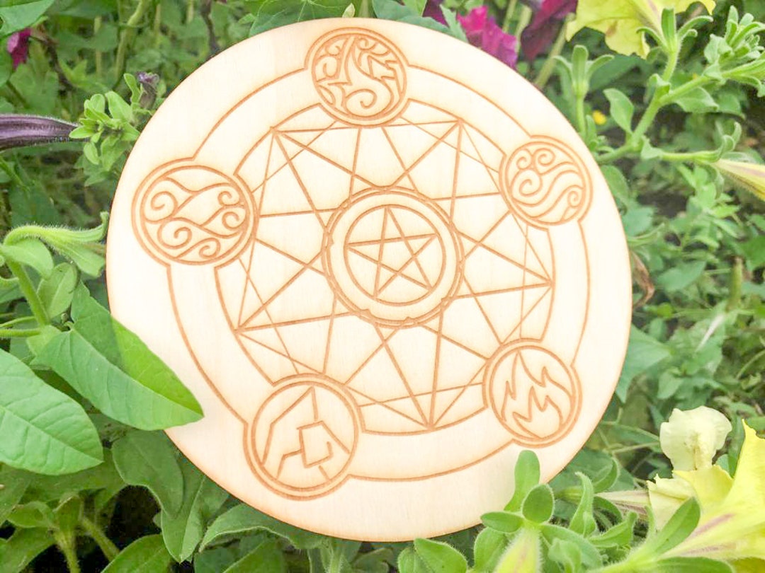 Pentacle Altar Tile With Pentagram, Witchcraft Altar Decor, Witch ...