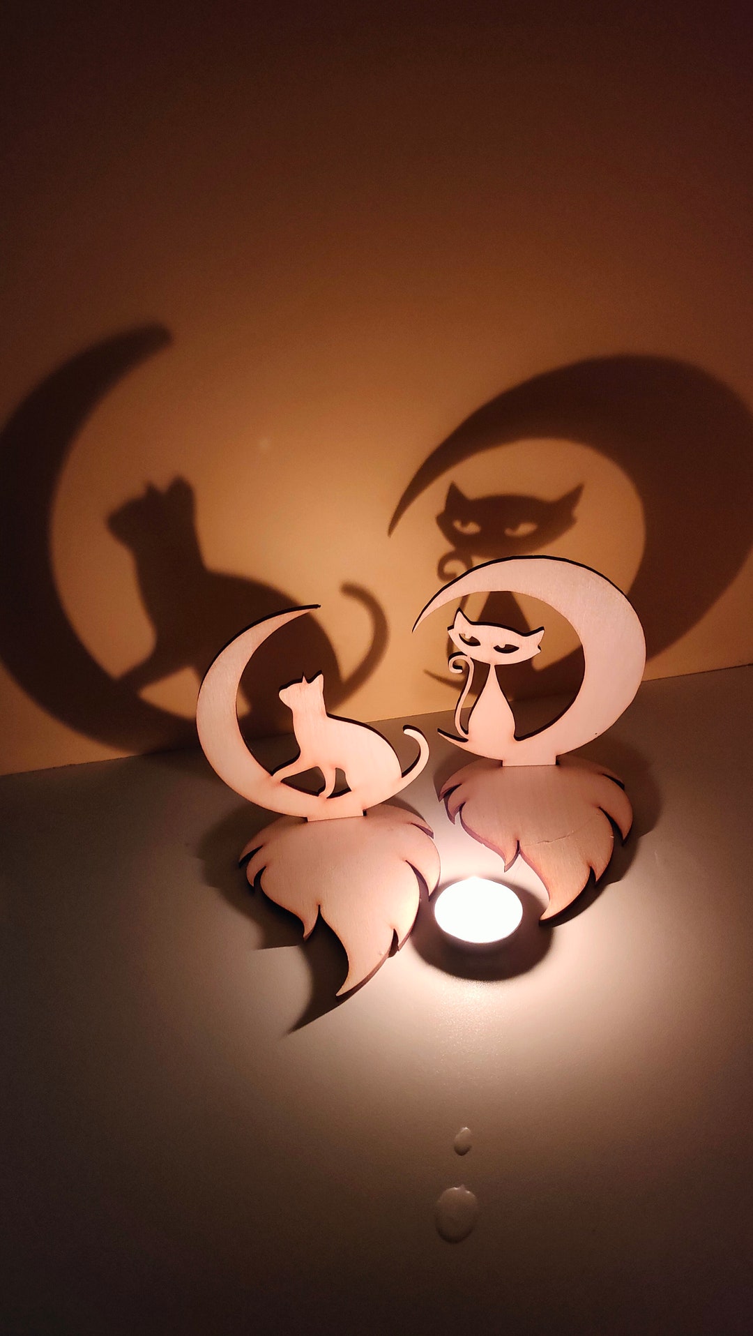 Black Cat Shadow Caster Halloween Decorindoor Decoration - Etsy