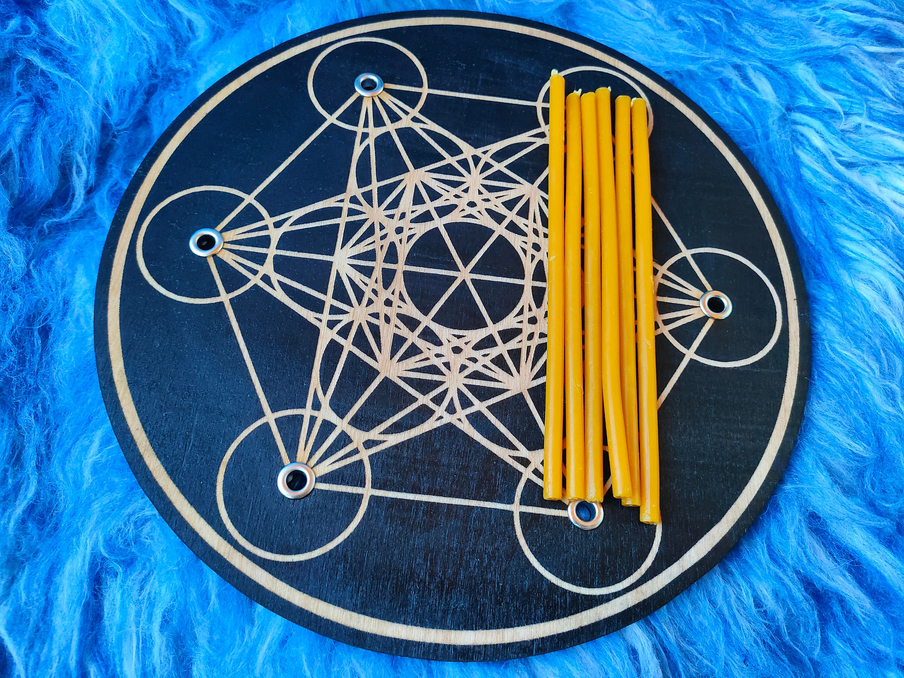 Altar Tile With Metatron's Cube, Altar With Candle Holder, Chakras ...