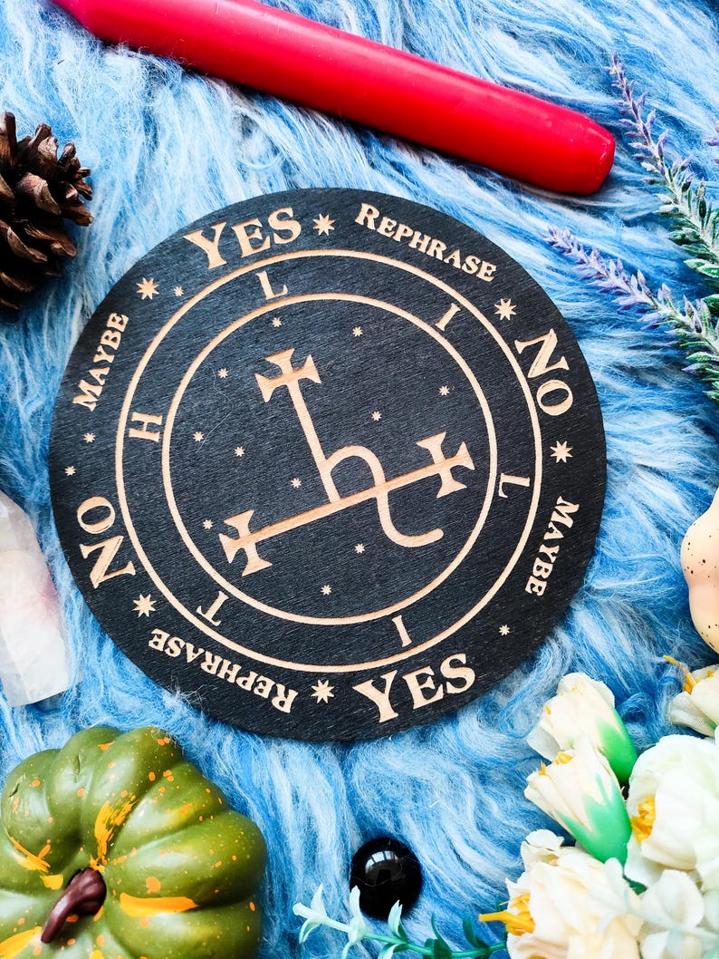Lilith Sigil Pendulum Board, Enochian Wooden Altar Tile, Witchy Spirit ...