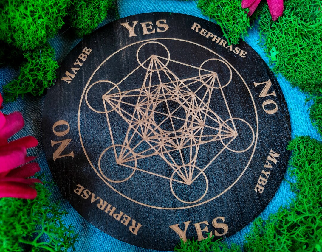 Wooden Pendulum Board and Spirit Board for Answers With Metatron Cube ...