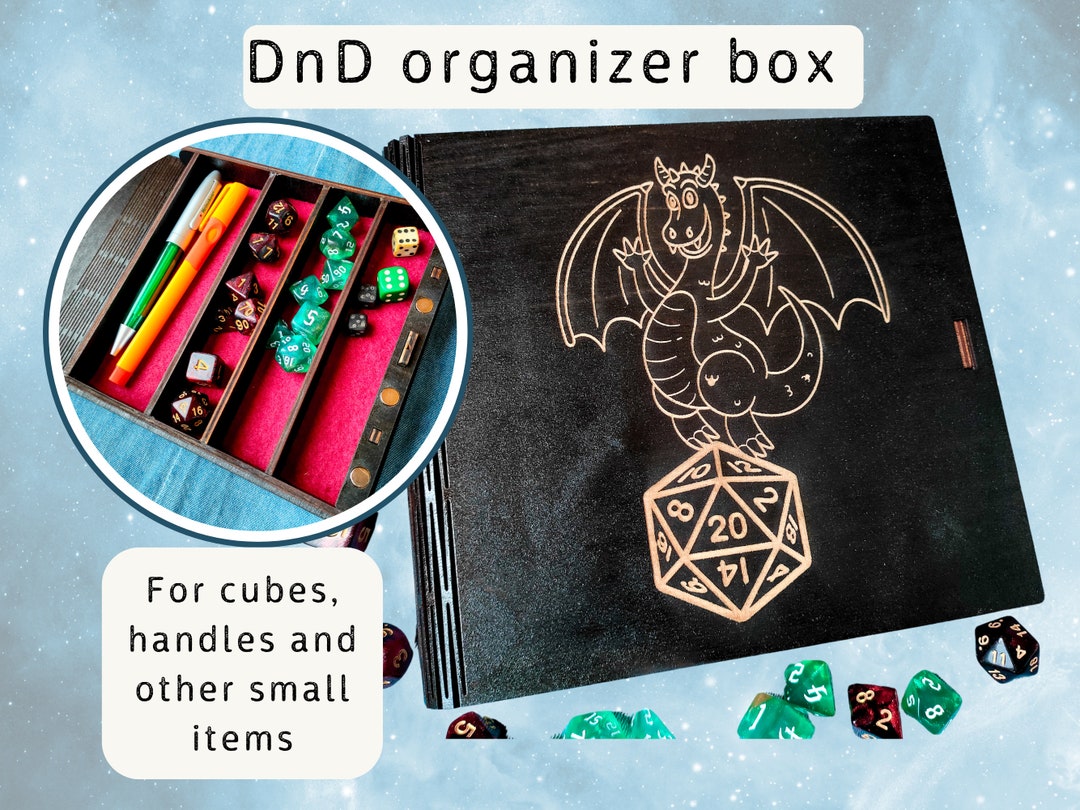 Personalized Dice Box for Dnd With Dragon, Wooden Dungeon and Dragons ...