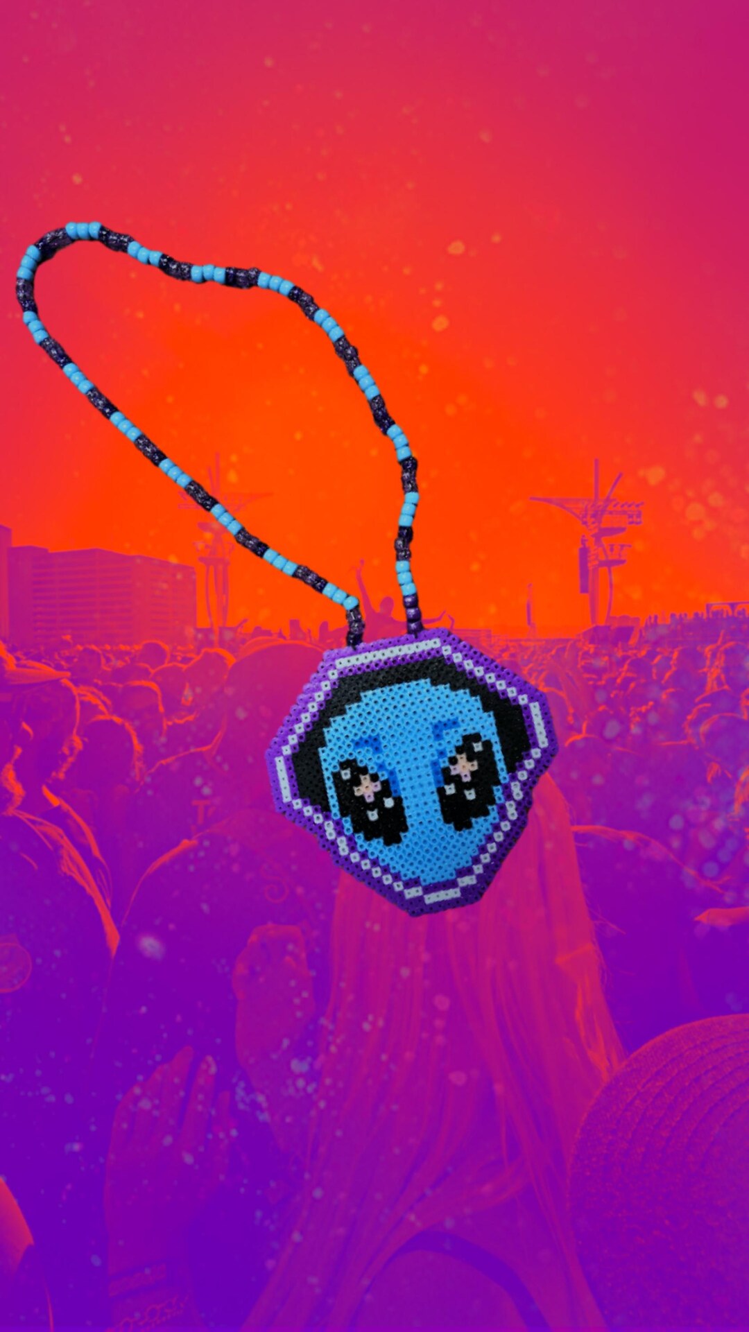 Bass Alien • Rave Kandi Perler Necklace - Etsy