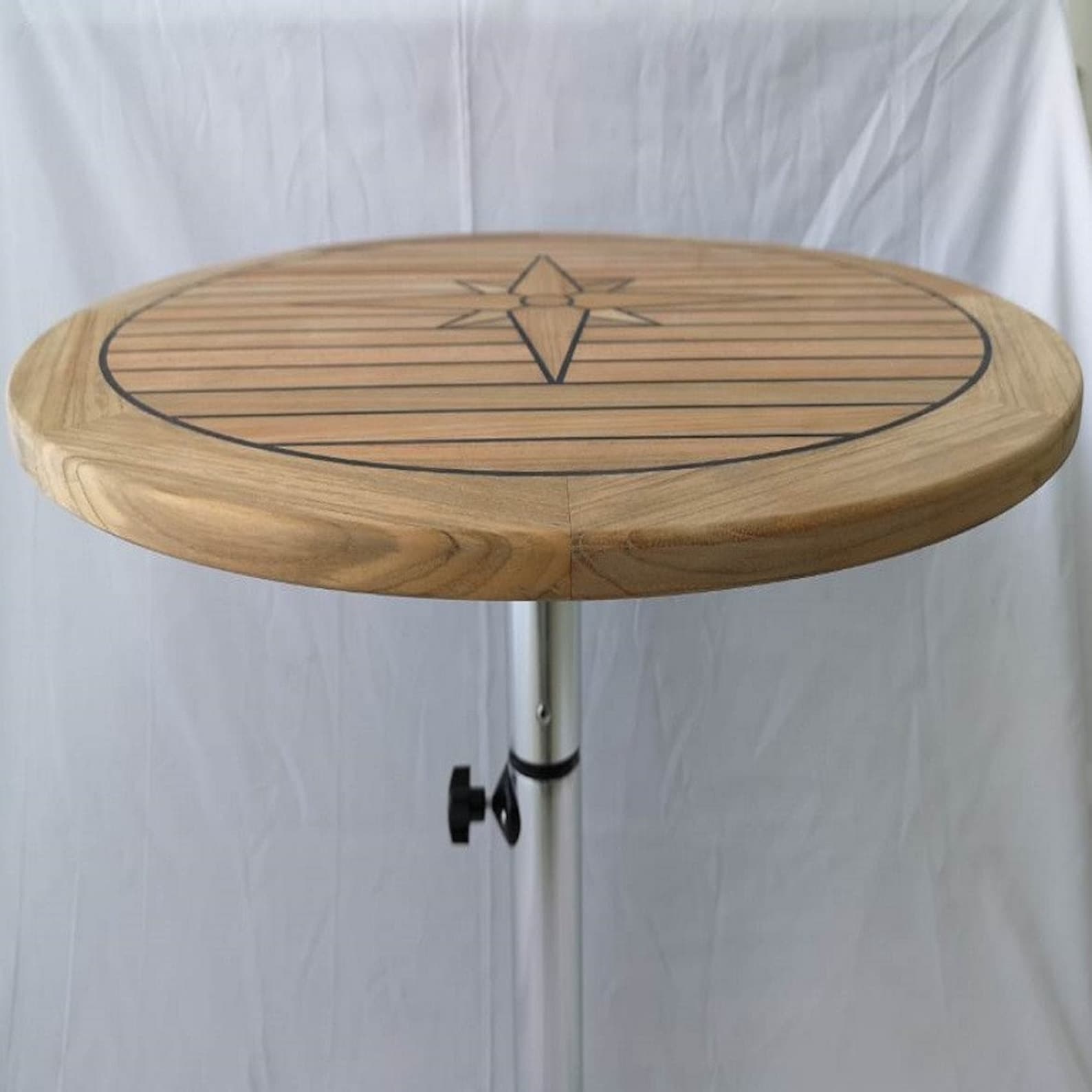 Round Teak Table Top With Nautic Star 500/650/800mm Marine - Etsy