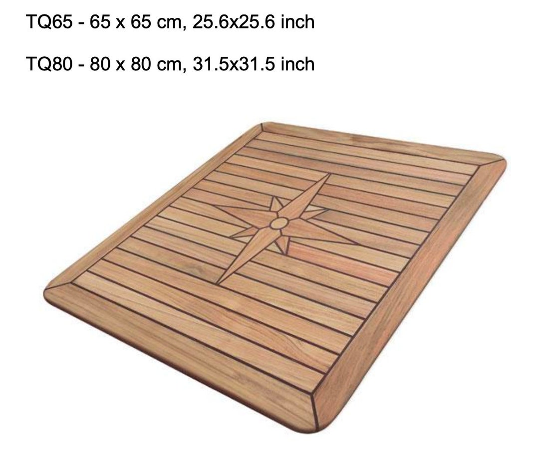 Handcrafted Square Teak Table Top With Nautic Star - Etsy