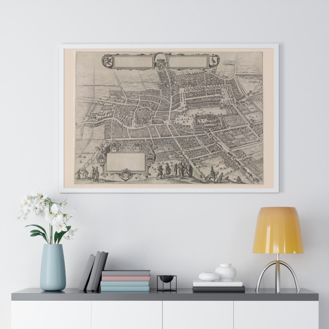 1598 Map of the Hague With Canal Belt Design by Prince Maurits A ...