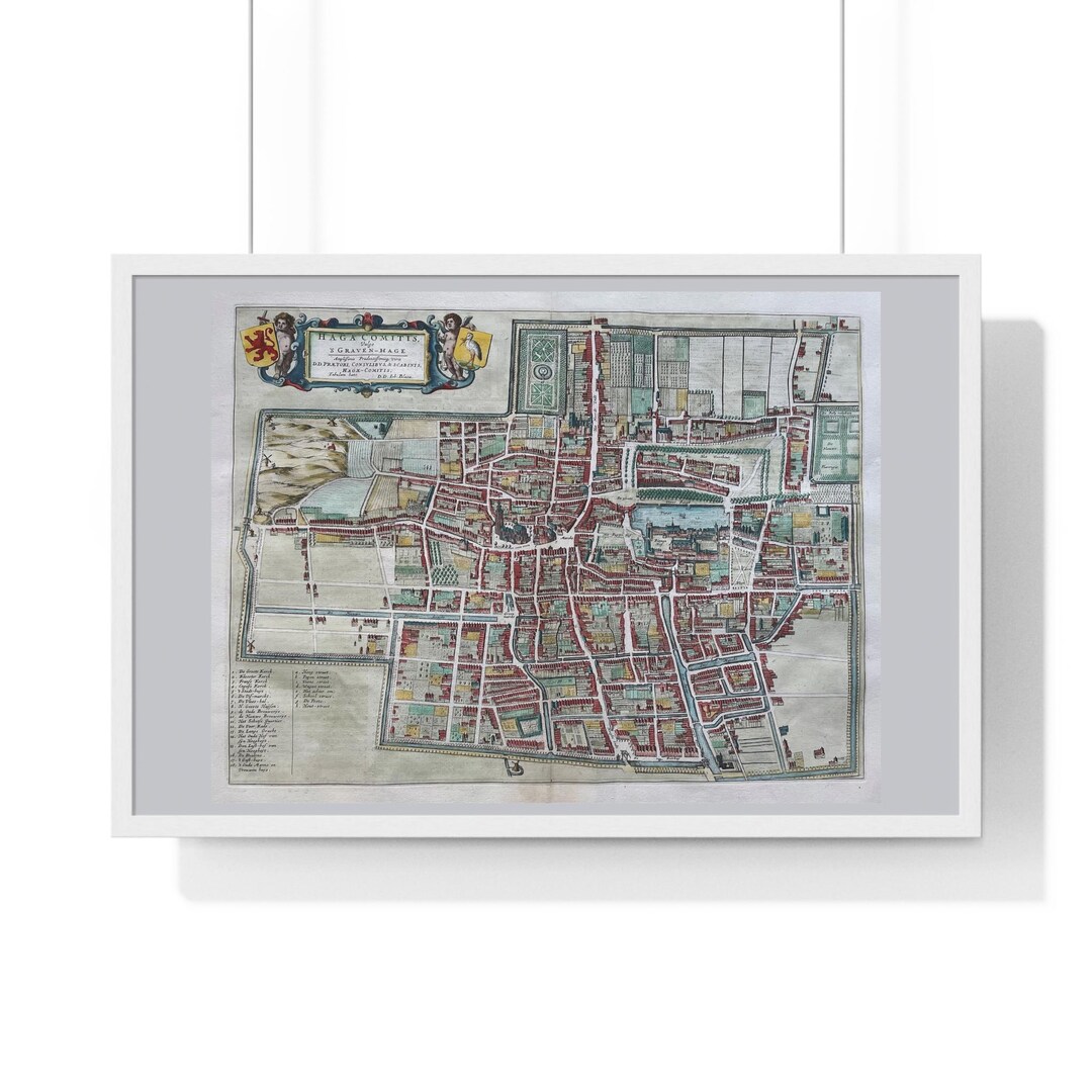 Reproduction of the 1652 Map of the Hague: haga Comitis, 's-gravenhage ...