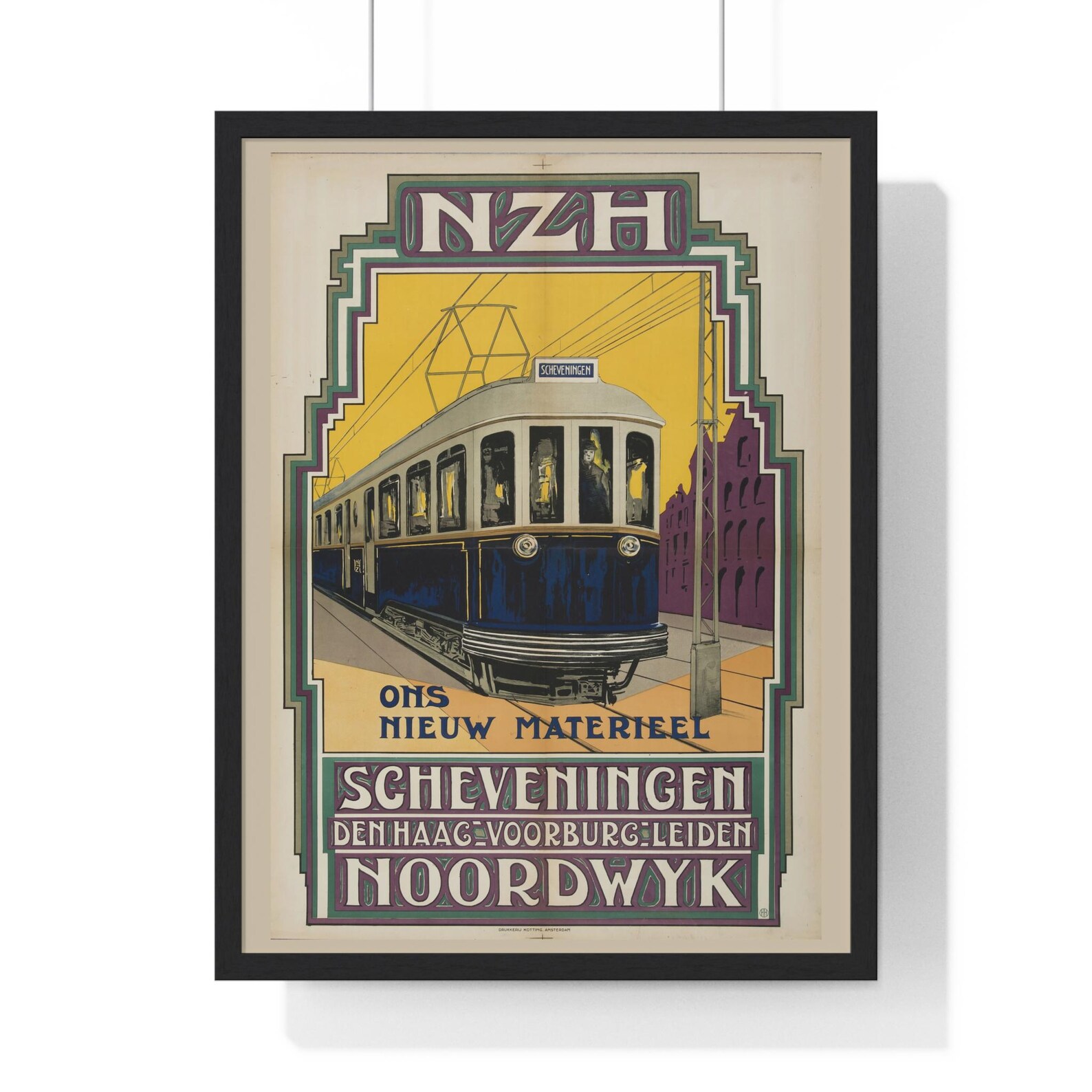 Reproduction of the Iconic Blauwe Tram Poster: Scheveningen Den Haag ...