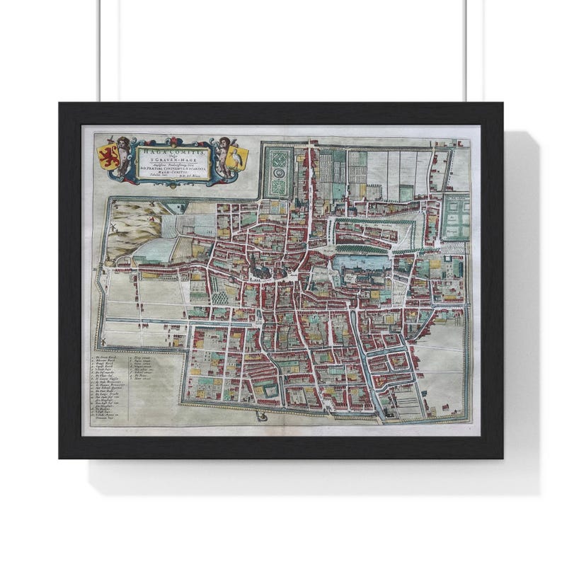 Reproduction of the 1652 Map of the Hague: haga Comitis, 's-gravenhage ...