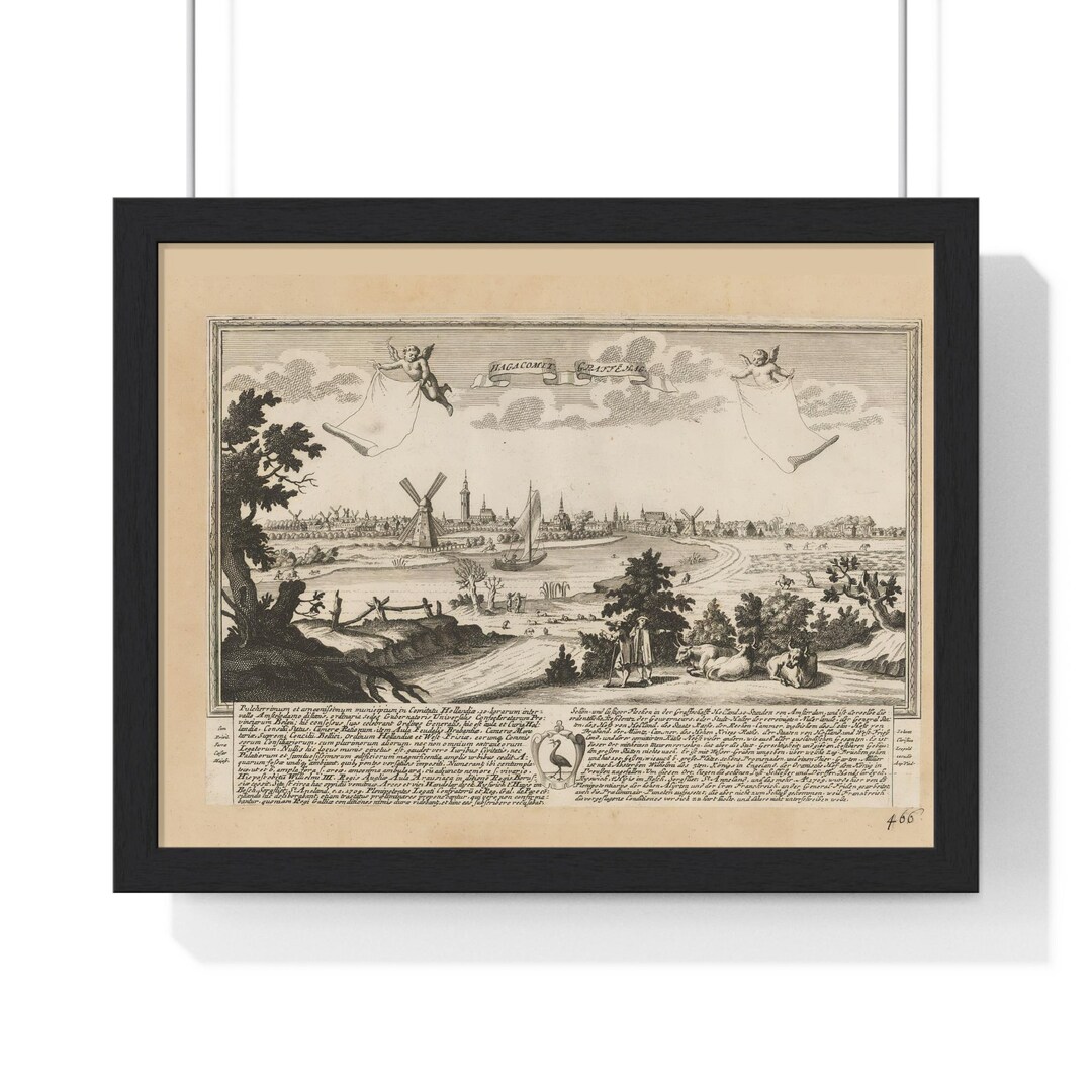 Rare 1730 View of Den Haag Poster Historic Dutch Art Print by J.F ...