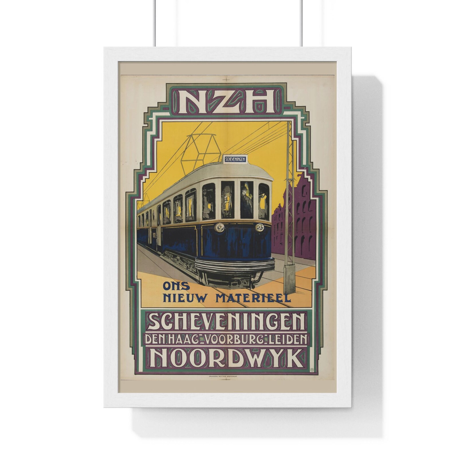 Reproduction of the Iconic Blauwe Tram Poster: Scheveningen Den Haag ...