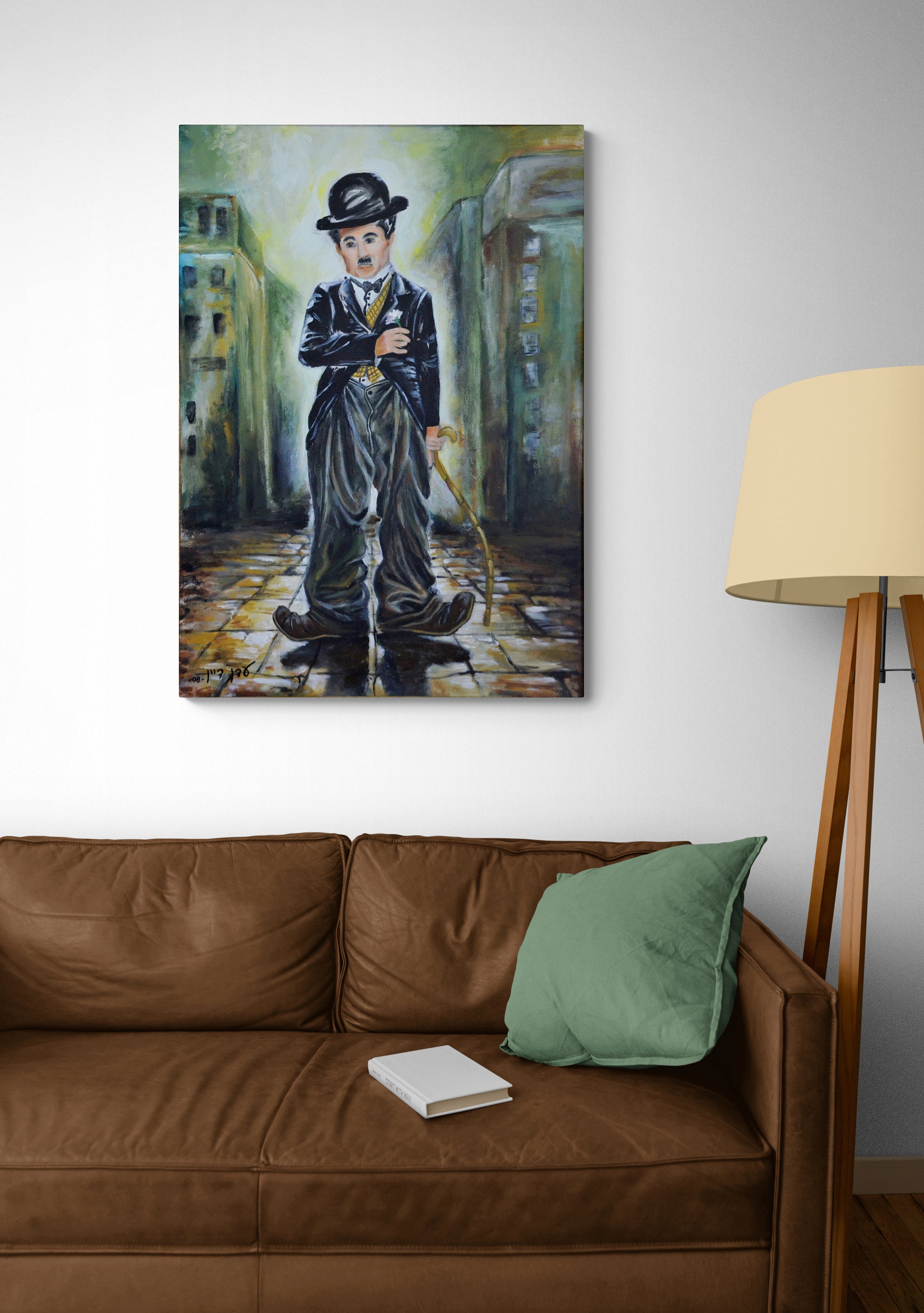 Charlie Chaplin Oil on Canvas Painting, Charlie Chaplin Print - Etsy