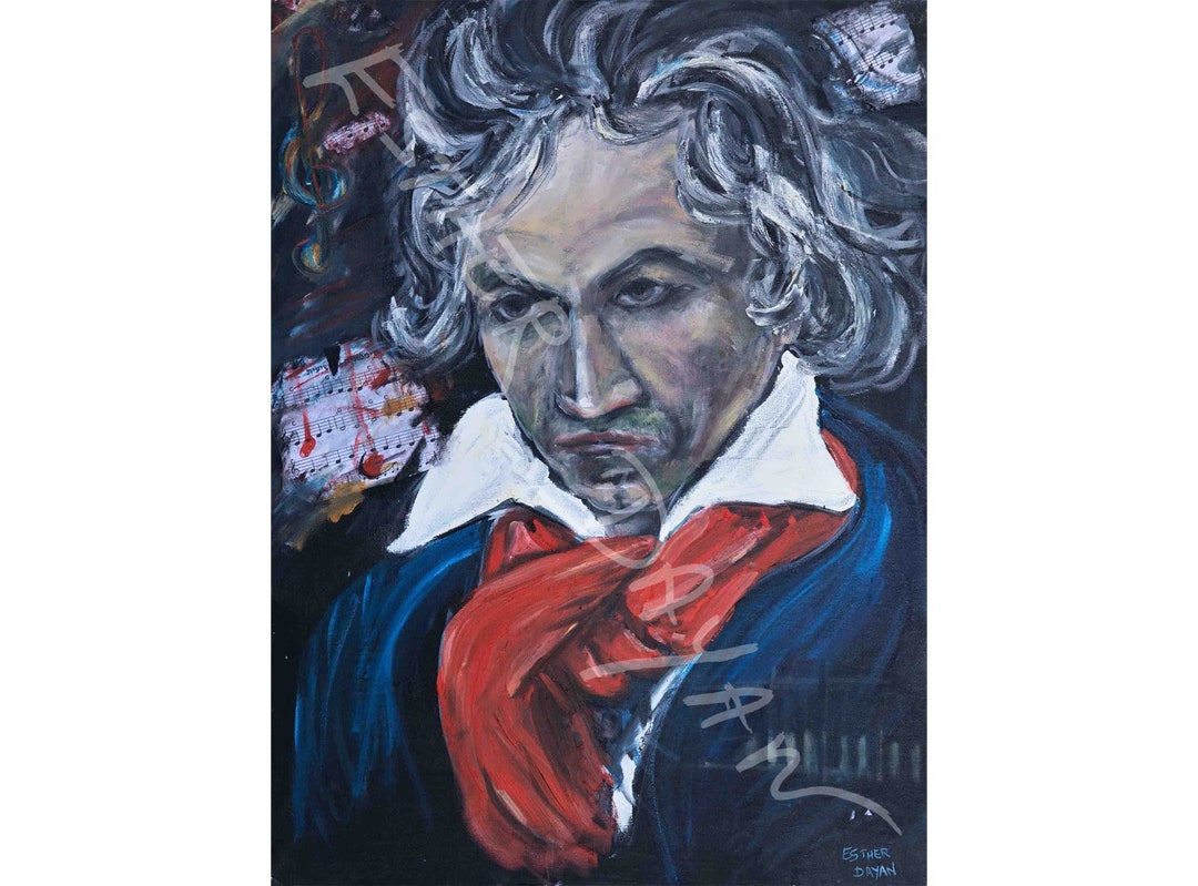 Beethoven Oil Colors Painting, Print on Canvas, Cllassic Music Art ...