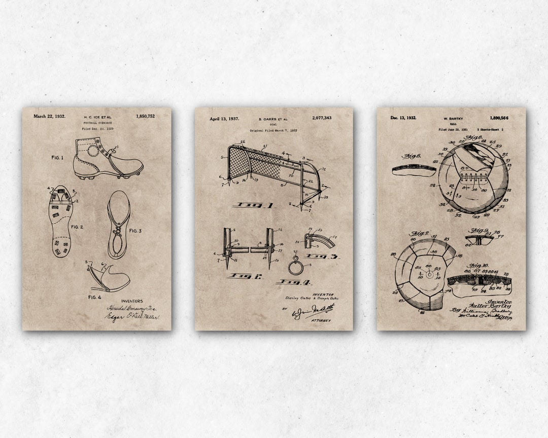 Football Patent Posterset Recycling Paper - Etsy