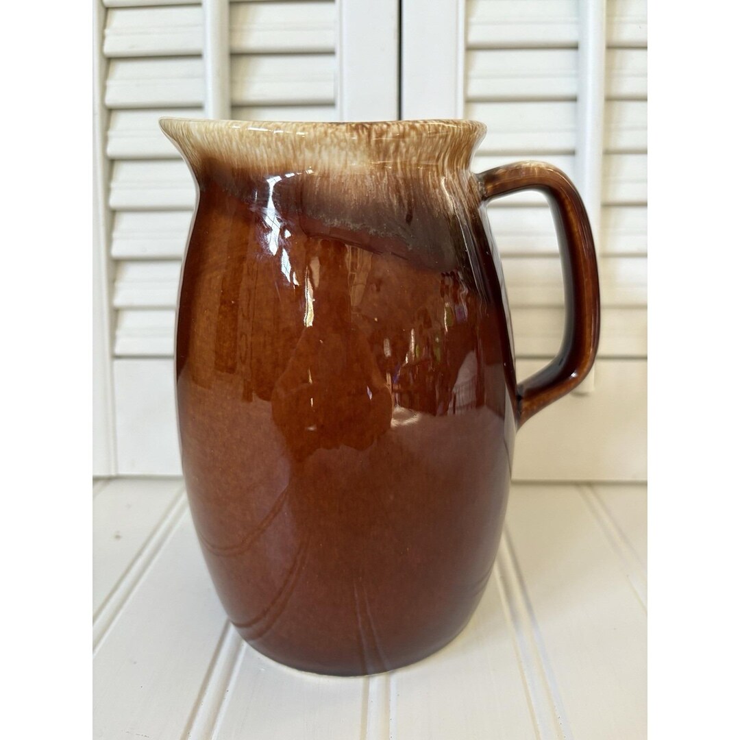 Vintage HULL Brown Drip Pitcher Home Kitchen Decor - Etsy