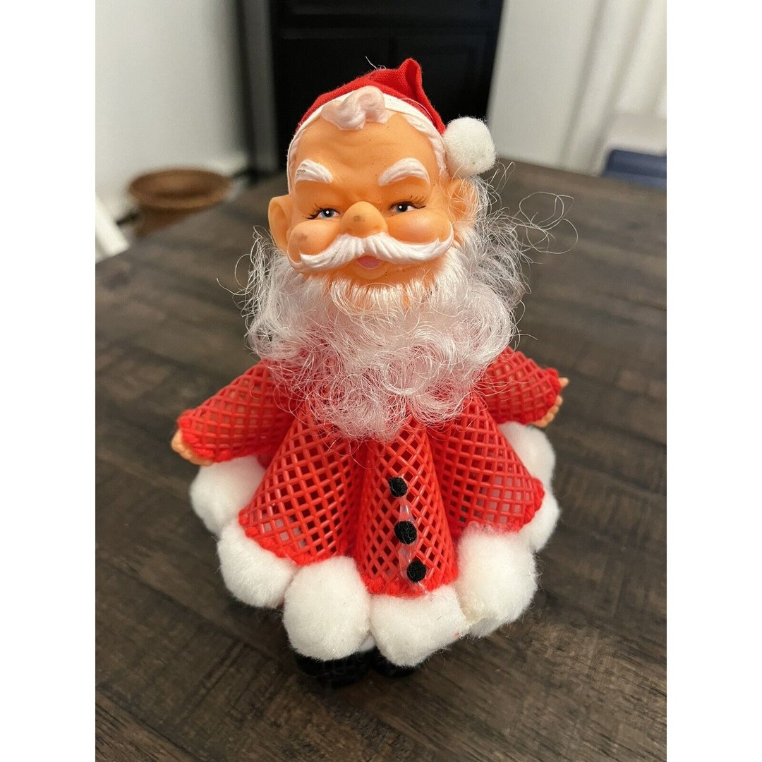 Vintage Plastic Santa Claus Doll Craft Face Head With Red Home Made ...