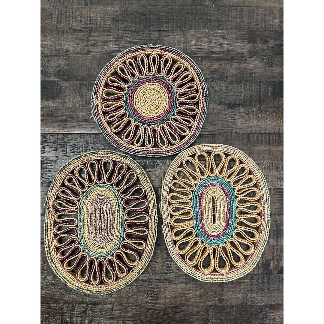 Vintage Woven Wicker Trivet Raffia Hot Pads Pot Holders Basket - Etsy