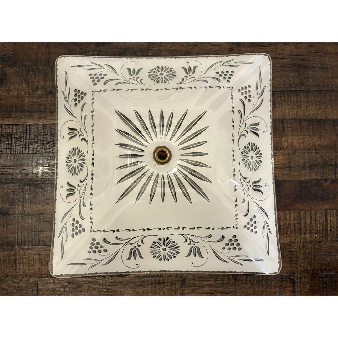 Vintage MCM Mid Century Modern Glass Ceiling Light Shade Cover - Etsy