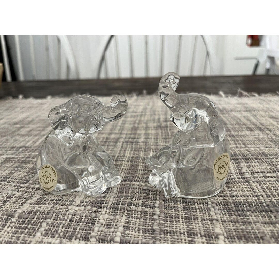 Lenox Crystal Elephant Figurine Lead Crystal Salt & Pepper Shaker - Etsy