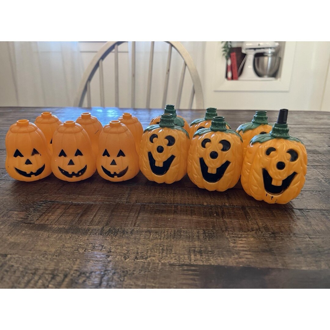 Vintage Halloween String Lights Covers Only Pumpkin Blowmold Mixed Lot ...