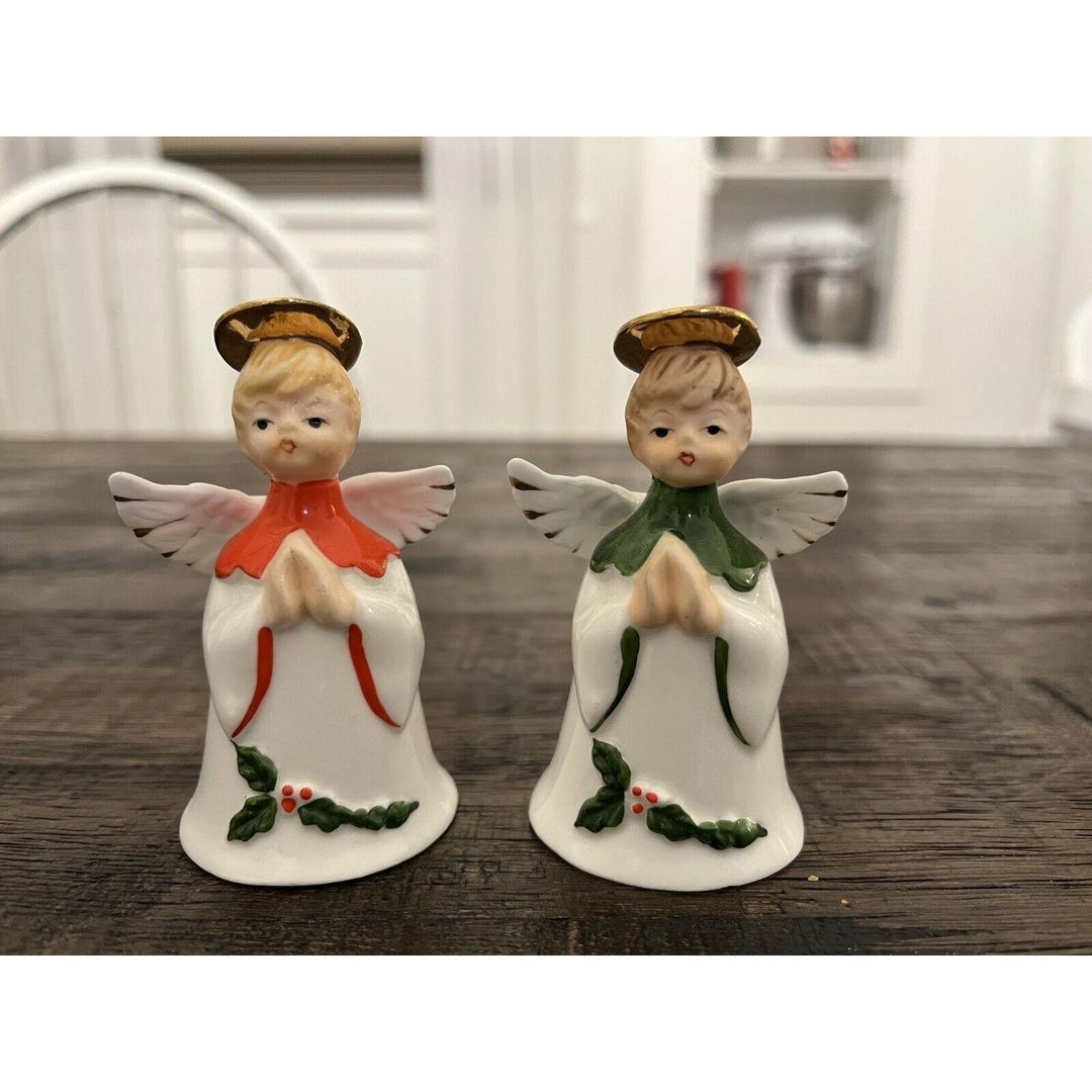 Vintage Enesco Angel Bell Musical Figurines Christmas Holiday Decor - Etsy