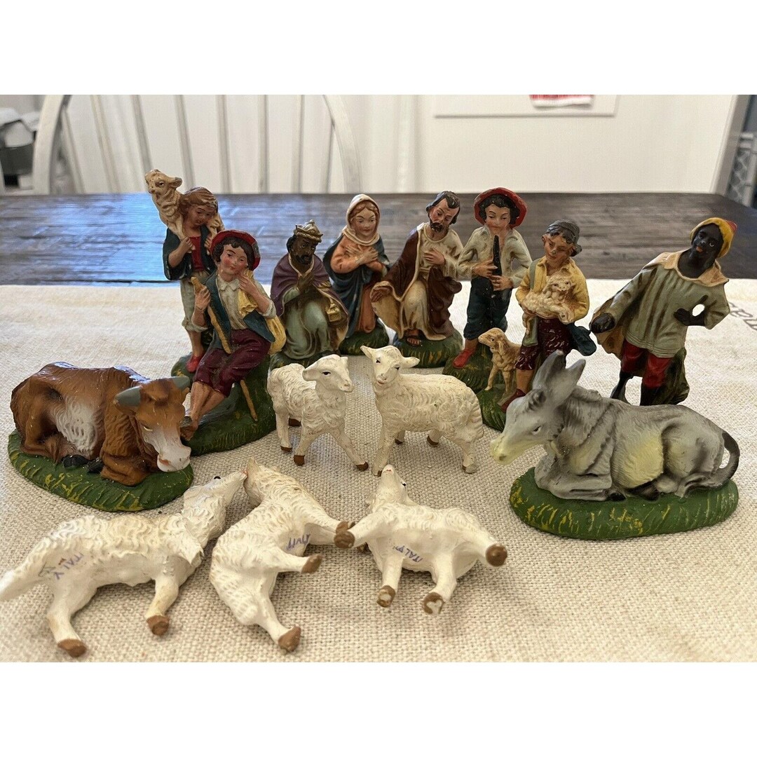 Vintage Hand Painted Italian Nativity Creche Figures Full Set - Etsy