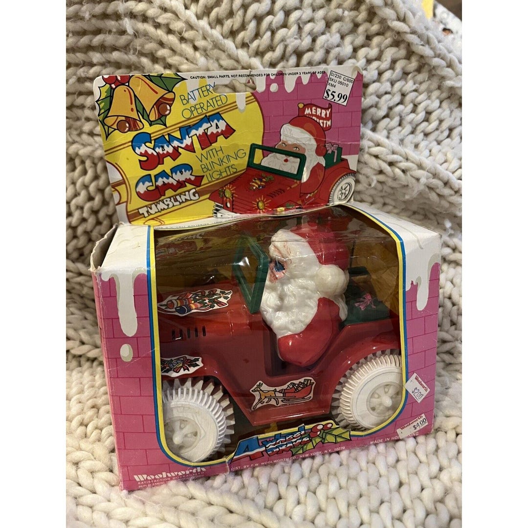 Vintage Santa Car With Blinking Lights Woolworth Christmas Decor Toy - Etsy