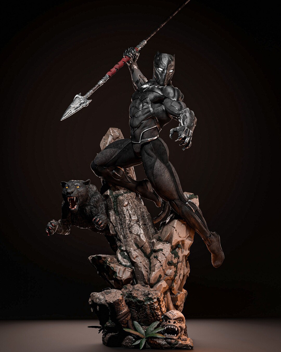 Collectible Black Panther Statue Marvel Wakanda Forever Collectible ...