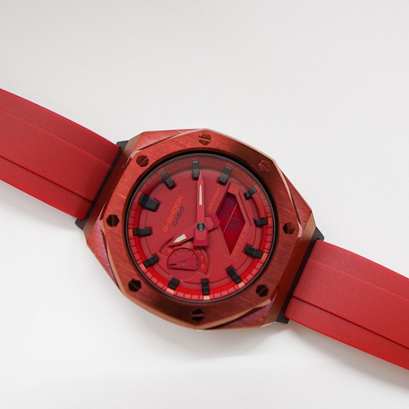 G-shock GA-2100-4A Custom Oak Original Black Red Watch - Etsy