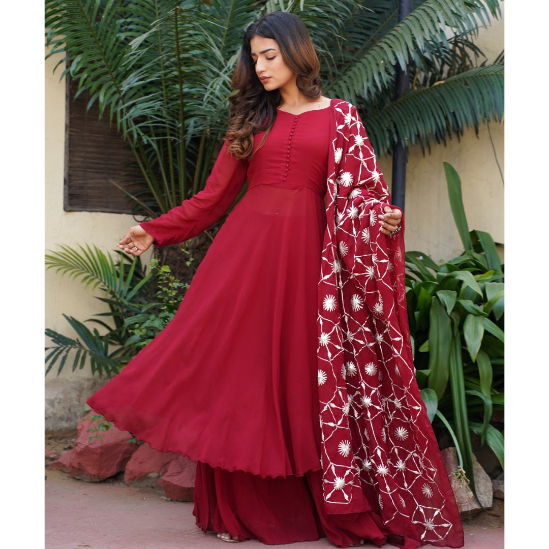 Partywear Dresses Georgette Suits India Wear Women's Clothing Anarkali ...