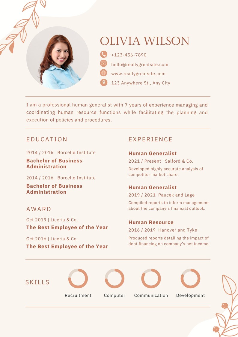Editable Modern Resume Templates CV Template Professional - Etsy Canada