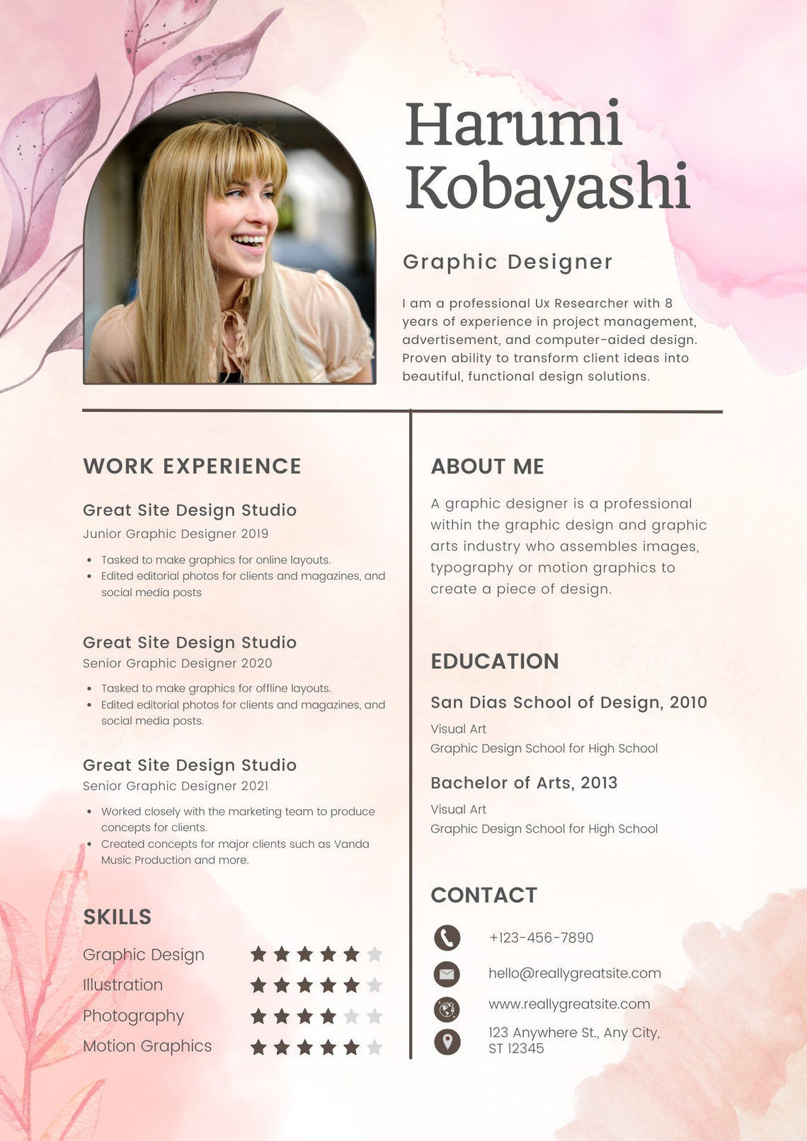 Editable Modern Resume Templates CV Template Professional - Etsy Canada