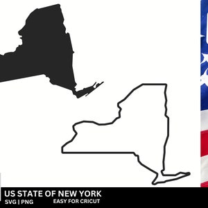 New York State Silhouette SVG+PNG for Cricut Crafts - USA Digital Cut ...