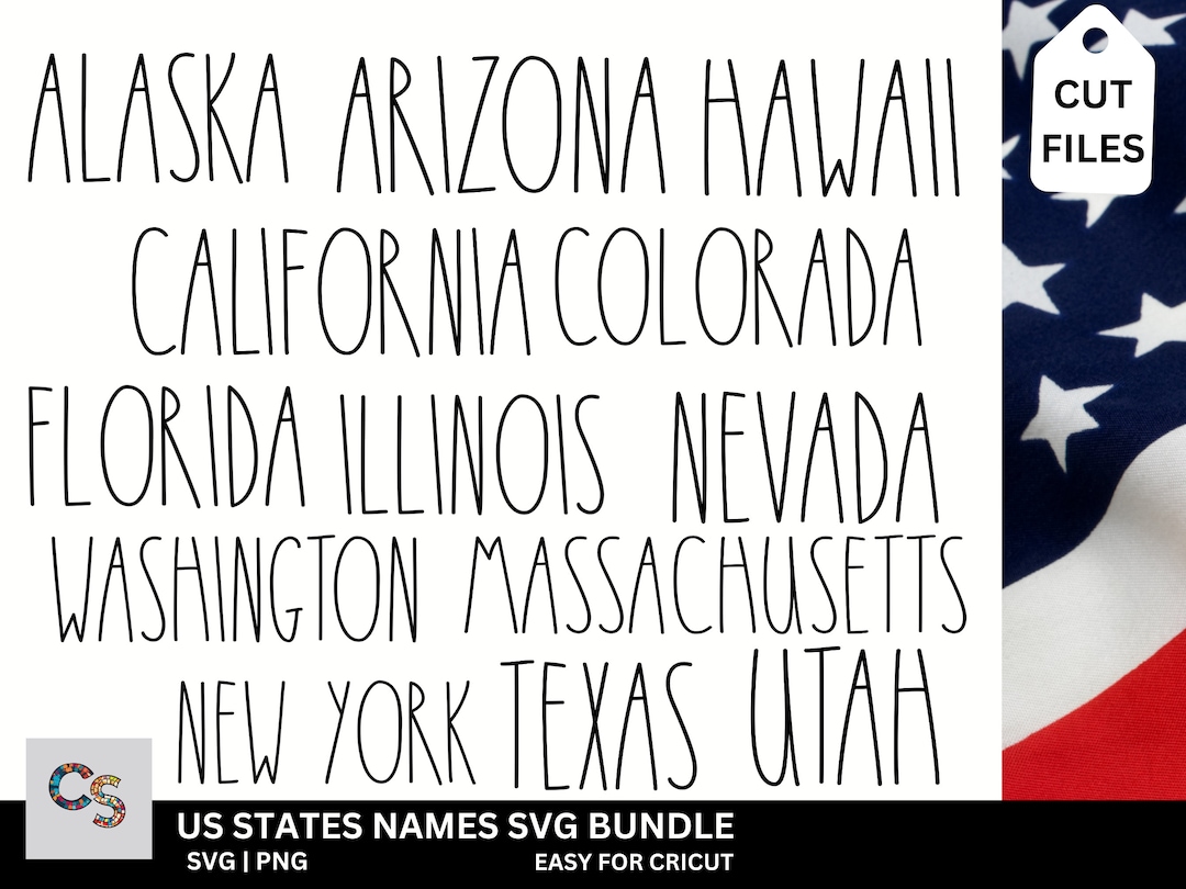 US States SVG Bundle, Florida, Utah, Texas, Massachusetts, California ...