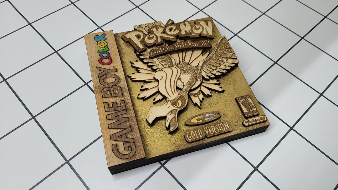 Wooden Pokémon Gold Version (gameboy Color) - Etsy