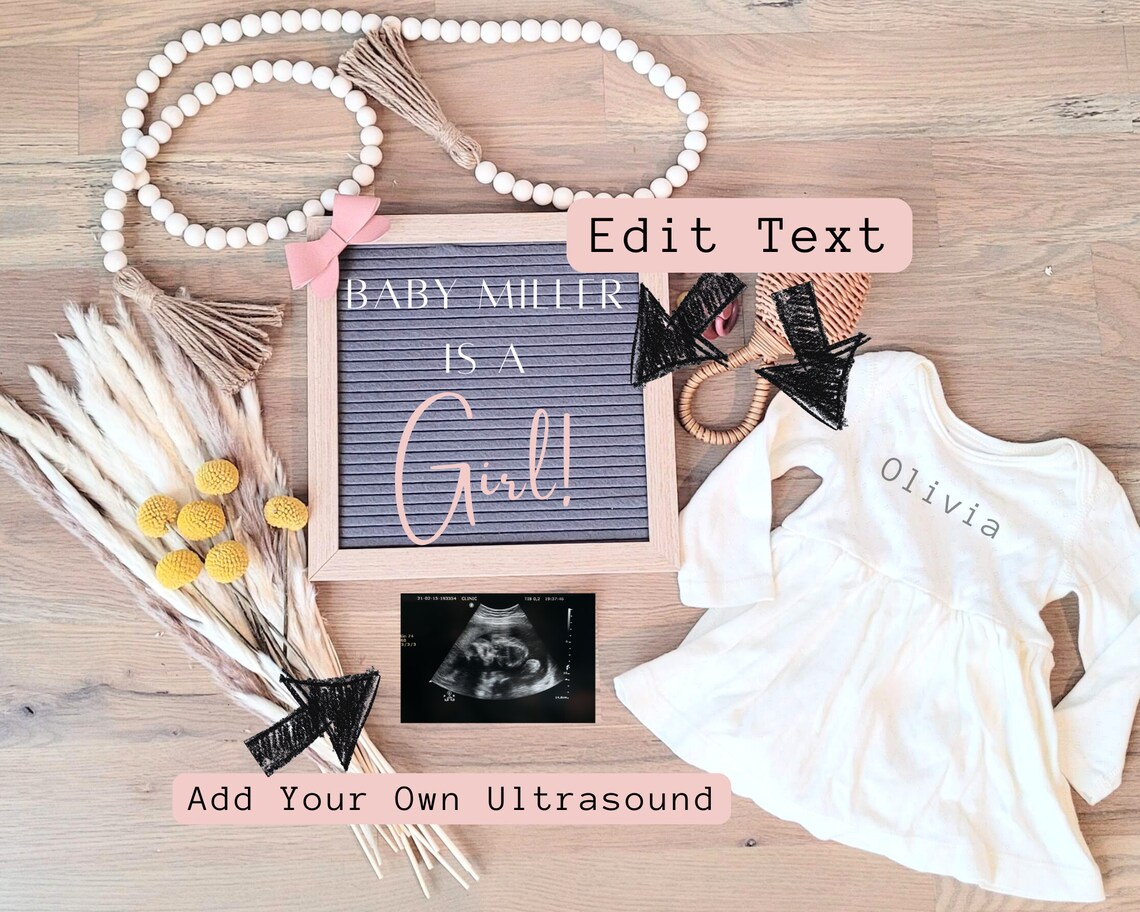 It's a Girl Gender Reveal Pregnancy Announcement Little - Etsy