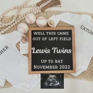 Twin Baseball Pregnancy Announcement | Baseball |twin Pregnancy ...