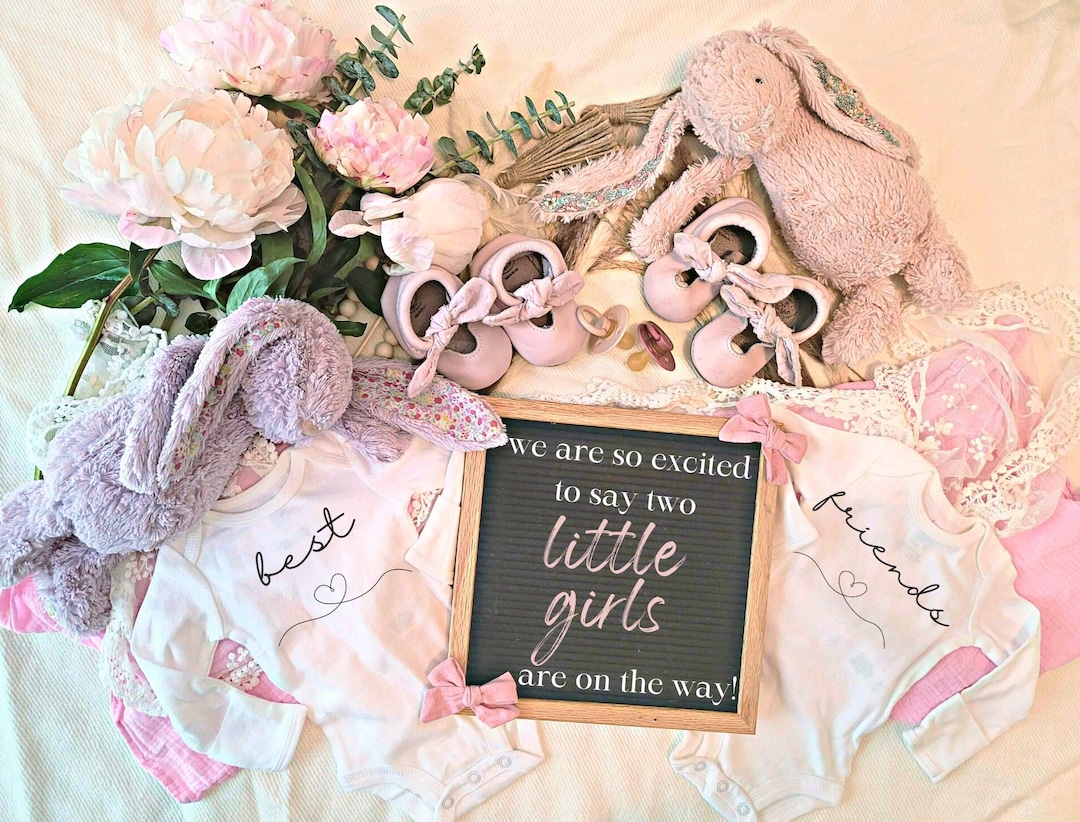 It's a Girl Gender Reveal Twin Pregnancy Announcement | Twin Sisters ...